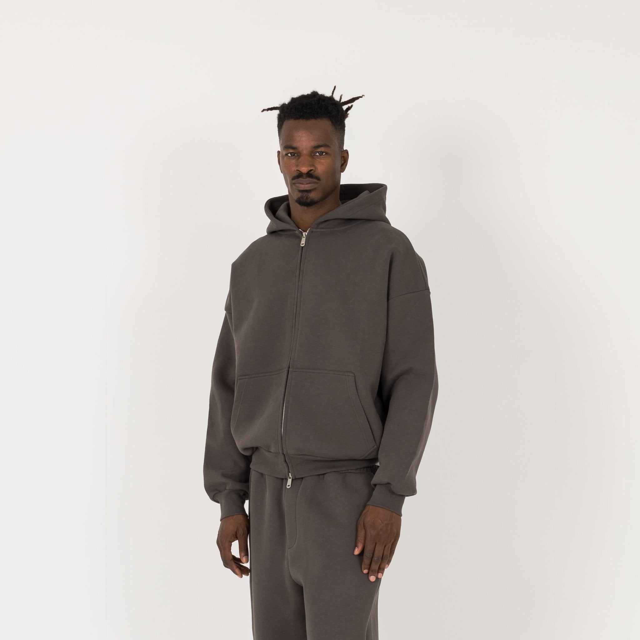 Home / Sculpt Zip Hoodie - Moor Brown